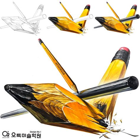 연필 기초디자인 그림 그림 디자인 나무 질감