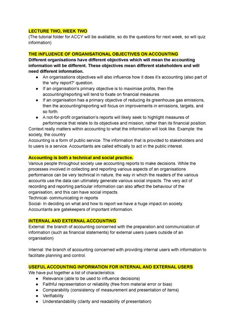 Accy Week 2 Lecture 2 Lecture Two Week Two The Tutorial Folder For Accy Will Be Available