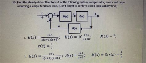 solved 19 find the steady state offset for r 1 of the