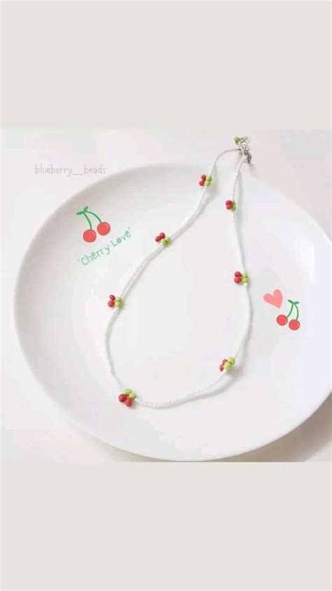 Cherry Beaded Necklace Cherry 🍒 Love Beaded Necklace Beaded