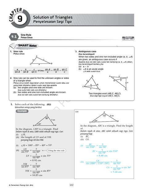 Form 4 Add Math Chapter 9 Solution Of Triangle Pdf