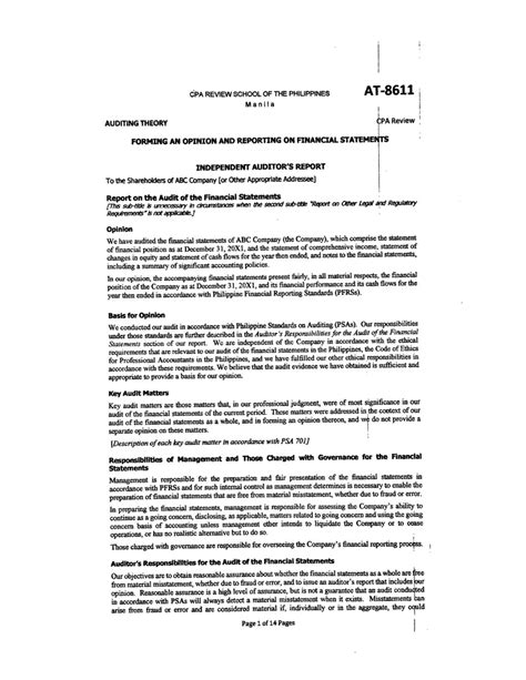 Audit Report Auditing Theory Accountancy Studocu