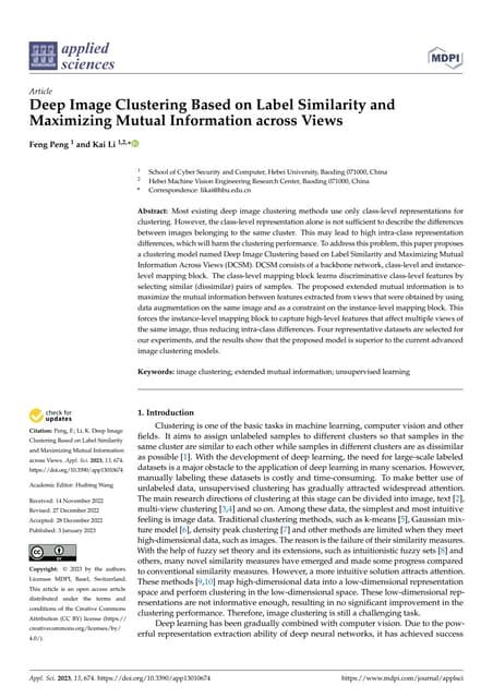 Deep Image Clustering Based On Label Similarity And Maximizing Mutual Information Across Views Pdf