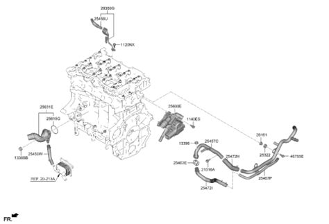 Coolant Pipe And Hose 2021 Hyundai Santa Fe Hybrid