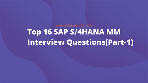 top 16 sap s 4hana mm interview questions for beginners