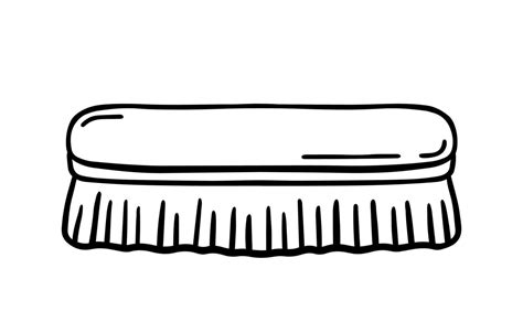 Wooden Scrub Brush For Cleaning Vector Illustration
