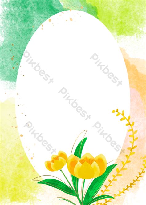 Splicing Stylish Yellow Green Plant Border Background Psd Free