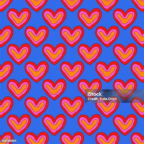 1970 사이키델릭 매끄러운 패턴 1970 년대 좋은 분위기 하트 장식 1960 레트로 발렌타인 히피 평화와 사랑 펑키하고 그루브 카드 트리피 예술 히피 벽지 배경 포스터