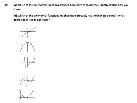 solved 19 a which of the polynomial functions graphed