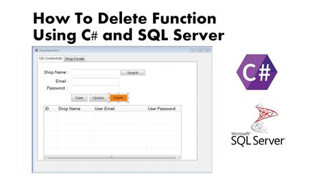 C Tagalog Howto Delete Data Sql Serve Part 3 Youtube