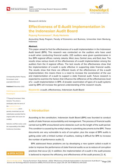 Pdf Effectiveness Of E Audit Implementation In The Indonesian Audit Board Pdf Effectiveness Of E Audit Implementation In The Indonesian Audit Board