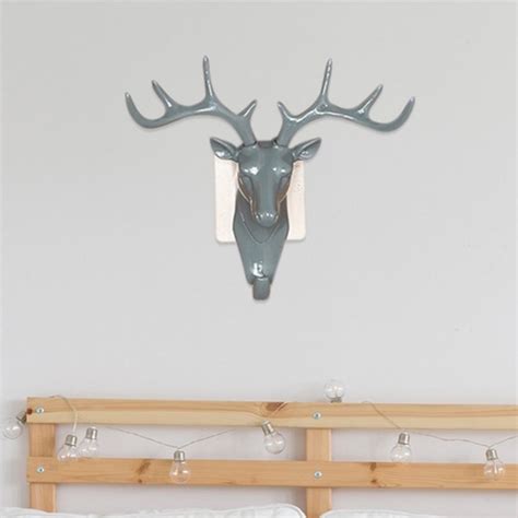 Тримач для ключів настінний на гачку самоклейці Олень Grey фото відгуки характеристики в
