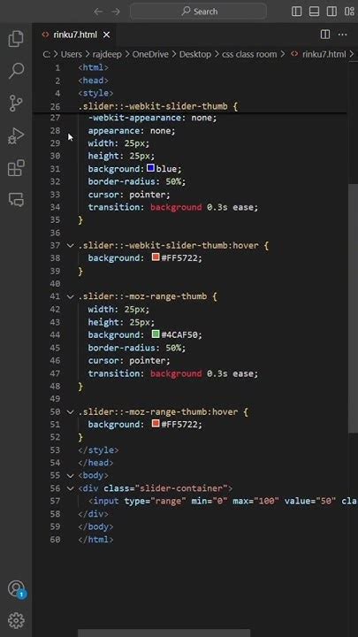 Mrtutorialsgyan Html And Css Coding Range Tag Webdesign