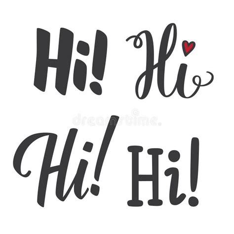 Word Hi Calligraphy Vector Set Stock Vector Illustration Of Letter