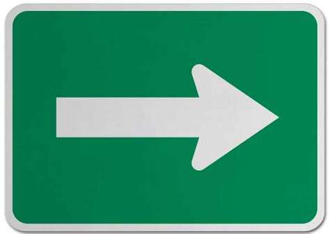 Right Turn Arrow Auxiliary Sign Get Off Now