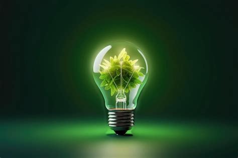 Premium Ai Image Green Energy Light Bulb For Sustainable Energy Concepts