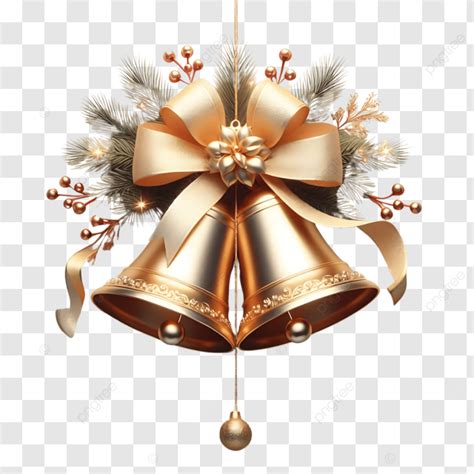 휴일 리본 참이 달린 금색과 은색의 크리스마스 종소리 벨 크리스마스벨 장식 Png 일러스트 및 이미지 에 대한 무료 다운로드 Pngtree
