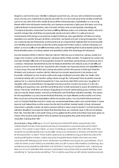 Truth Of Hollywood Exploitation And The Fight For Justice Studocu