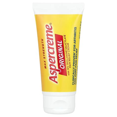 Aspercreme Original Cream Max Strength Fragrance Free 3 Oz 85 G