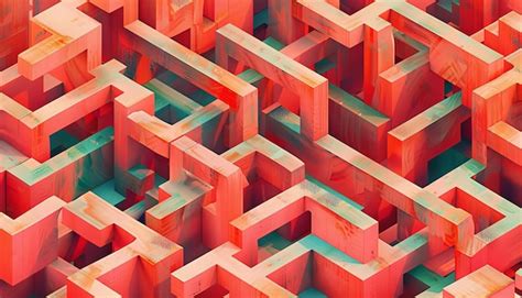 Premium Photo An Isometric Grid Of Interlocking Rectangles Creating An Abstract Mazelike Pattern