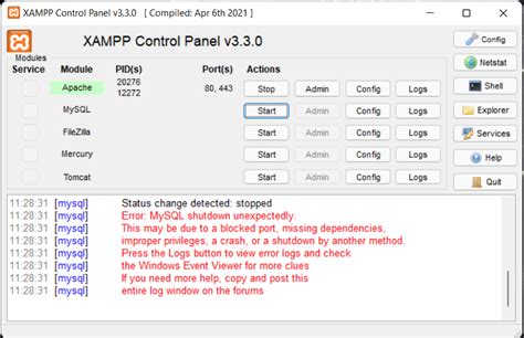 Fix Error Mysql Shutdown Unexpectedly Ahs Ccna Medium