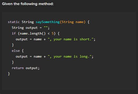 Solved Fiven The Following Method Static String