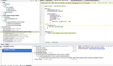 The Sdk Build Tools Revision 2301 Is Too Low For Project React