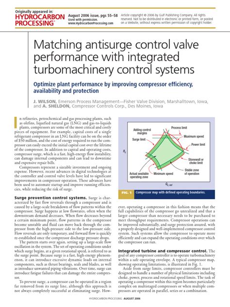 Matching Antisurge Control Valve Performance With Integrated Turbomachinery Control Systems