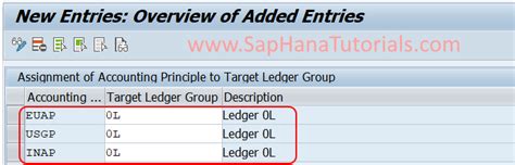 Assign Accounting Principle To Ledger Group In Sap S4 Hana Sap Hana Tutorials