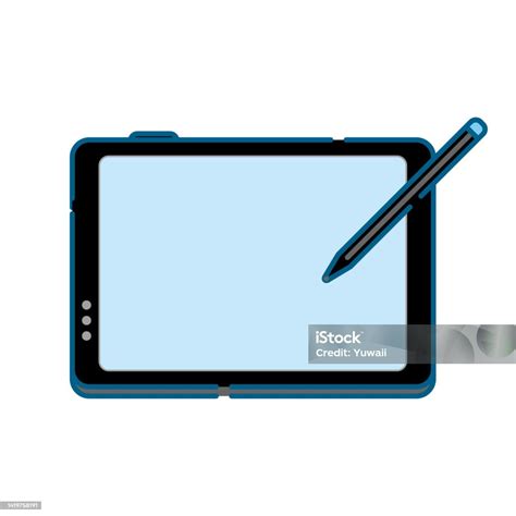 Illustration Of A Simple Tablet And Stylus Pen Stock Illustration