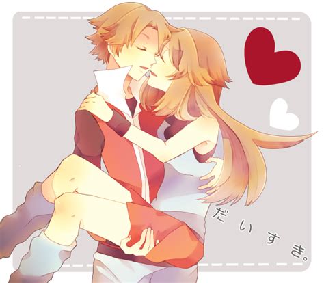 Pokemon Red And Leaf Kiss
