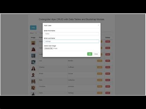 Codeigniter Ajax Crud Using DataTables Insert Add Data YouTube