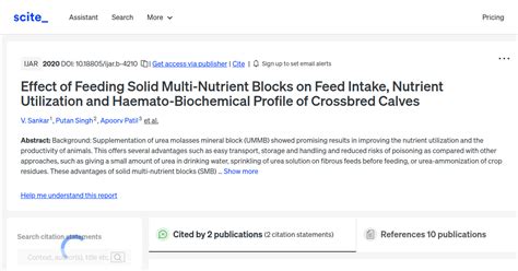 Effect Of Feeding Solid Multi Nutrient Blocks On Feed Intake Nutrient Utilization And Haemato