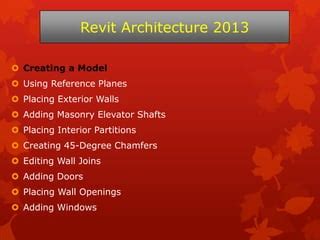 Revit Architecture Course PPTX Civil Engineering Industry Industries