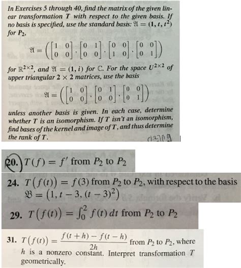 solved in exercises 5 through 40 find the matrix of the