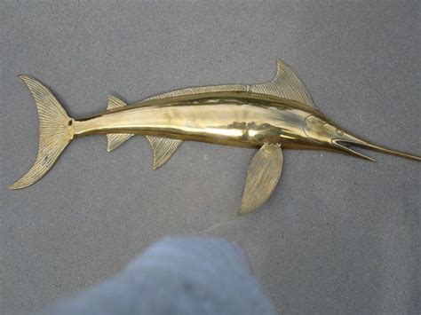 Amazing Vintage Brass Swordfish Etsy Vintage Brass Coastal