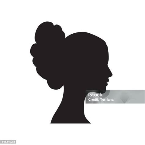 예쁜 여자 프로필입니다 여자 얼굴 실루엣입니다 세로 신부 얼굴 실루엣 검은색에 대한 스톡 벡터 아트 및 기타 이미지 검은색