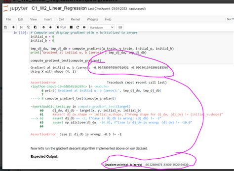 c1 w2 linear regression compute gradient supervised ml regression and classification
