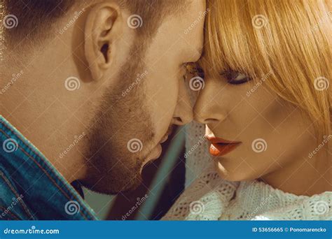 Couple Looking At Each Others With Passion Stock Image Image Of Lips
