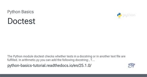 Doctest Python Basics 25 1 0