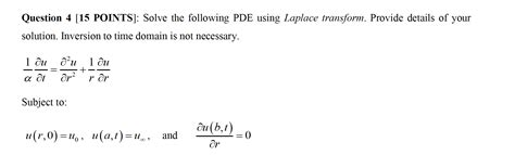 Solved Solve The Following Pde Using Laplace Transform