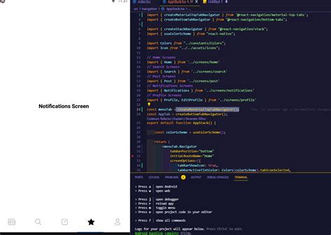 swipe between screens with bottomtabs r reactnative
