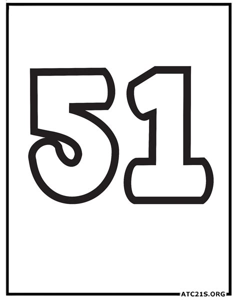 Free Number 51 Coloring Page Download Printable Atc21s