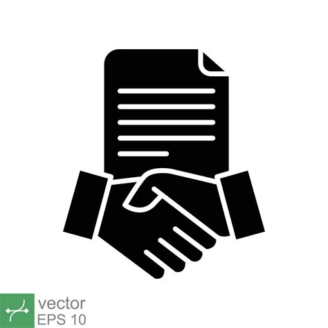 Business Contract Icon Simple Solid Style Handshake Partners