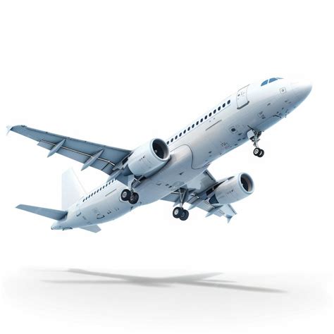Passenger Jet Plane Flies Isolated On White Background Premium Ai