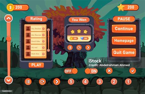 모바일 게임 목록 게임 Ui 키트 사용자 인터페이스 Ui Ux 그래픽 사용자 인터페이스에 대한 스톡 벡터 아트 및 기타 이미지 그래픽 사용자 인터페이스 0명 2차