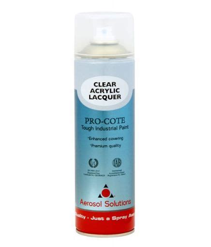 Aerosol Solution Pro Cote Clear Laquer 500ml Central Fasteners