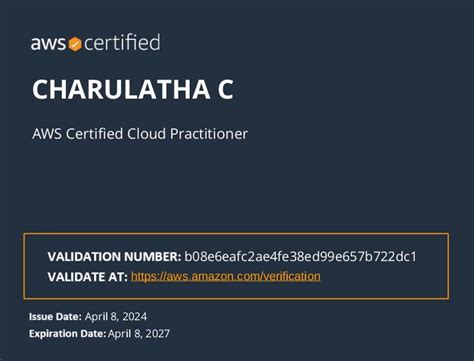 Aws Awscertified Cloudpractitioner Careergrowth Charulatha C
