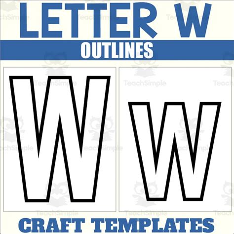 Letter W Outlines For Alphabet Crafts By Teach Simple