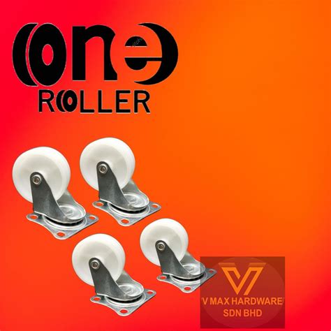 2 Inch Swivel Nylon Caster White Pp Wheel Roda Pusing Perabot 4pcsset Shopee Malaysia